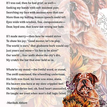 "Bulldog Best Friend Pet Parent Dog Art Poem" Greeting Card for Sale by ...