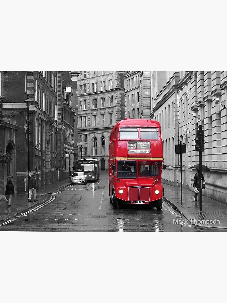 "Red Bus" Poster for Sale by Mark Thompson | Redbubble