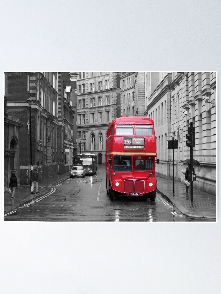 "Red Bus" Poster for Sale by Mark Thompson | Redbubble