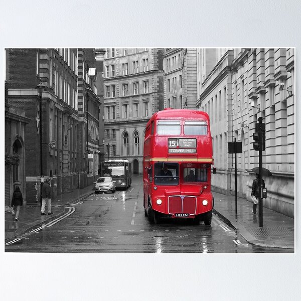 "Red Bus" Poster for Sale by Mark Thompson | Redbubble