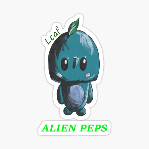 "Alien Peps - Leaf" Sticker by Littlebr | Redbubble