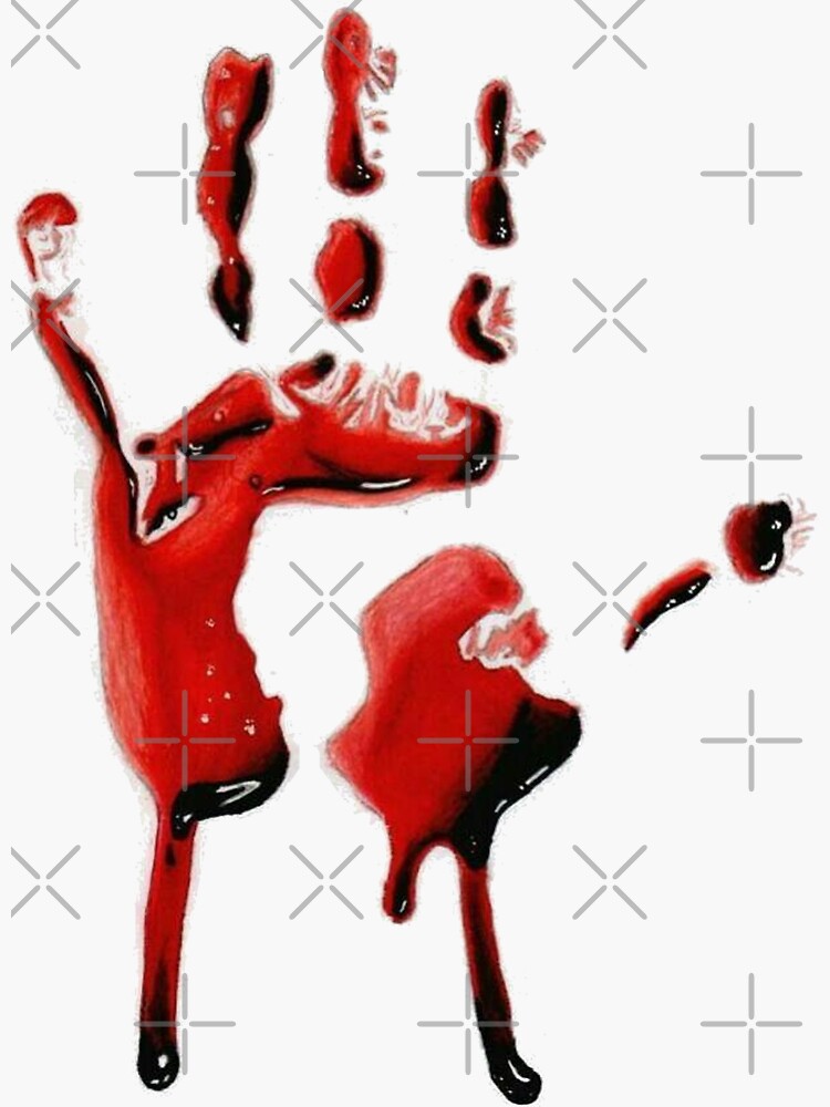 "Bloody Handprint " Sticker by AcidHologram | Redbubble
