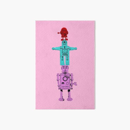 "Robot Totem - Color Invert" Art Board Print by ChainsawNecktie | Redbubble