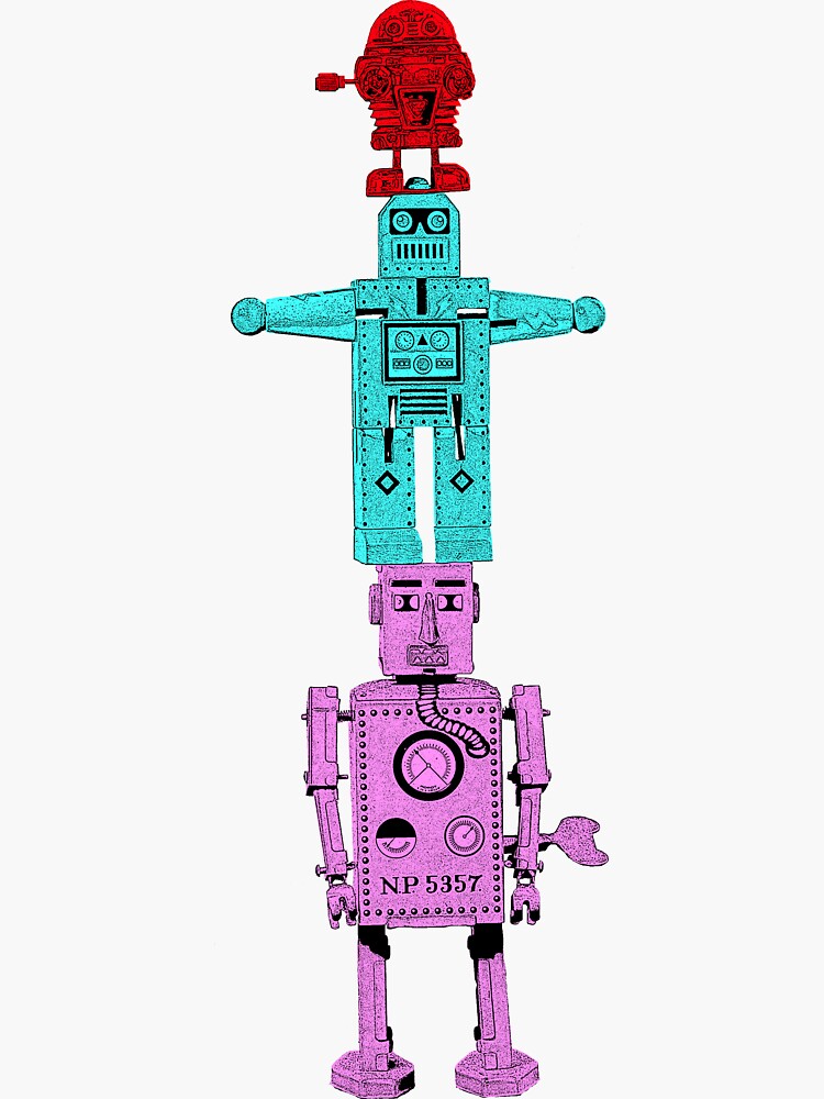 "Robot Totem - Color Invert" Sticker for Sale by ChainsawNecktie ...