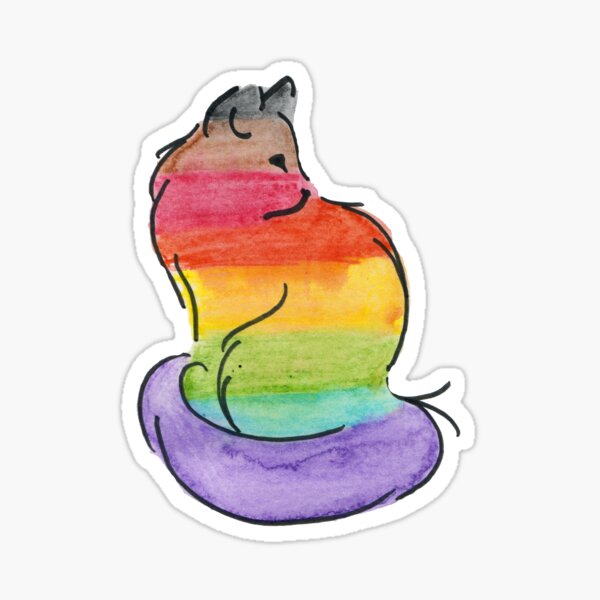 " Pride Kitty - Inclusive Pride " Sticker by Bookworm-guy | Redbubble