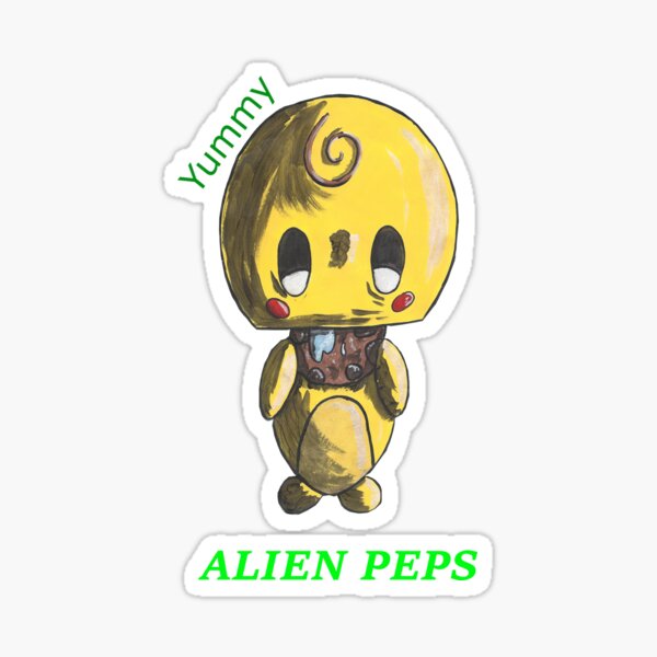 "Alien Peps - Yummy" Sticker for Sale by Littlebr | Redbubble