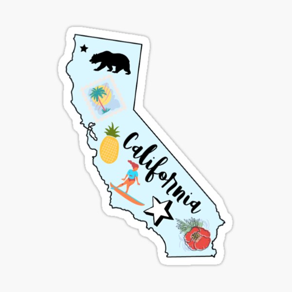 "California State Sticker" Sticker by jennayoo | Redbubble