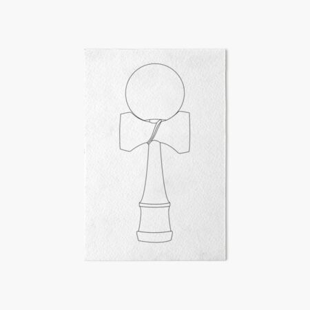 "Kendama Line Drawing" Art Board Print by evaphan | Redbubble