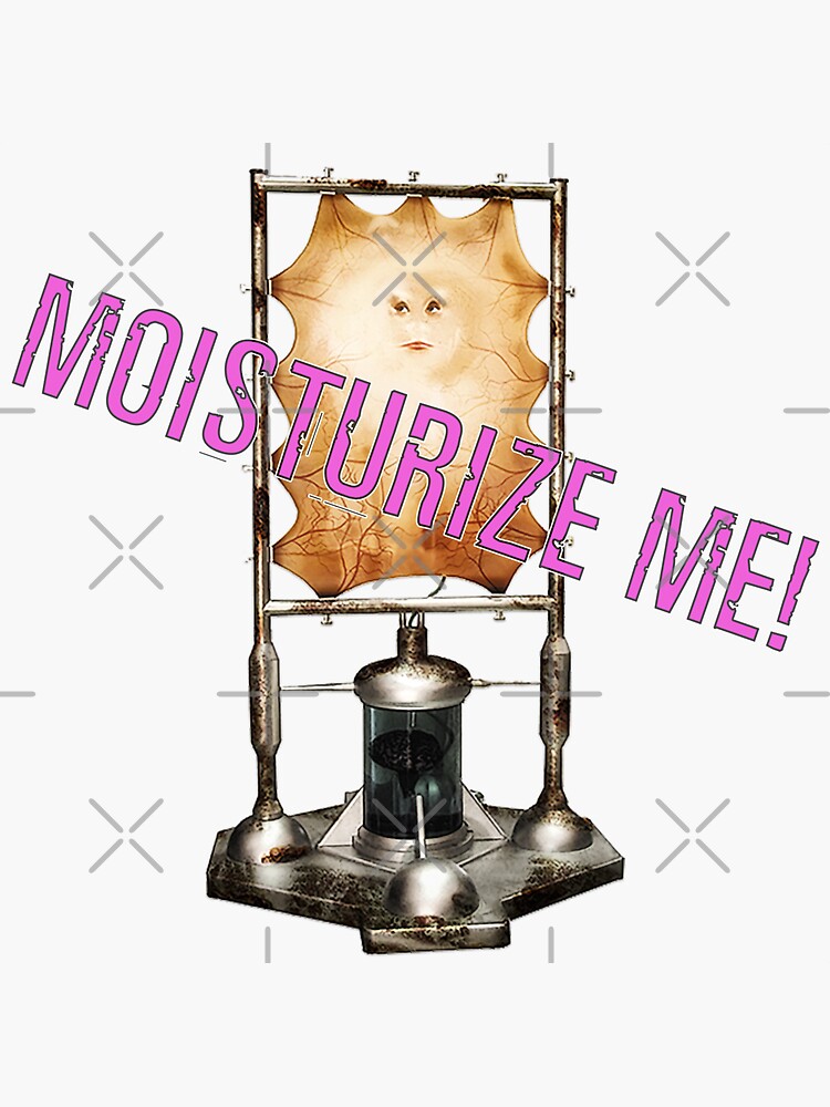 "Moisturize Me!" Sticker for Sale by kryten4k | Redbubble