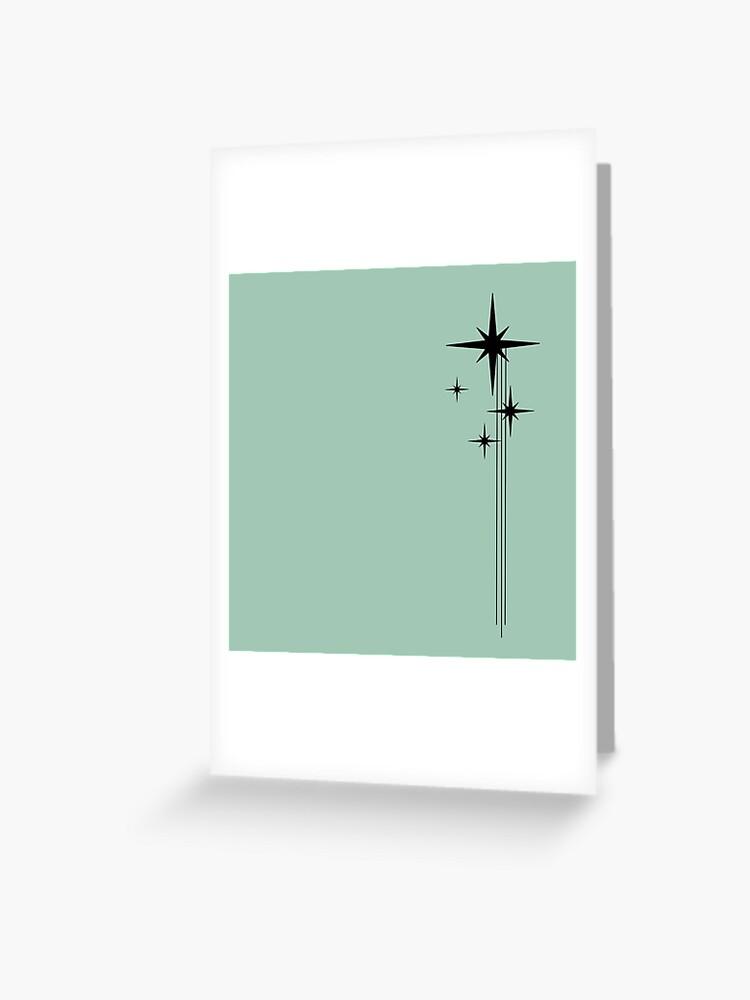 "1950s Atomic Age Retro Starburst in Mint Green and Black" Greeting ...