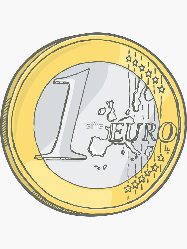 "One Euro Coin Sketch" Sticker for Sale by sifis | Redbubble