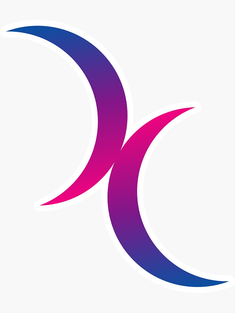 "Gay Pride LGBT Bisexual Crescent Moon Symbol" Sticker for Sale by ...