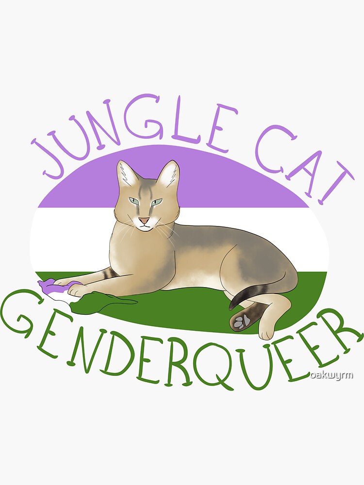 "Jungle Cat Genderqueer" Sticker for Sale by oakwyrm | Redbubble