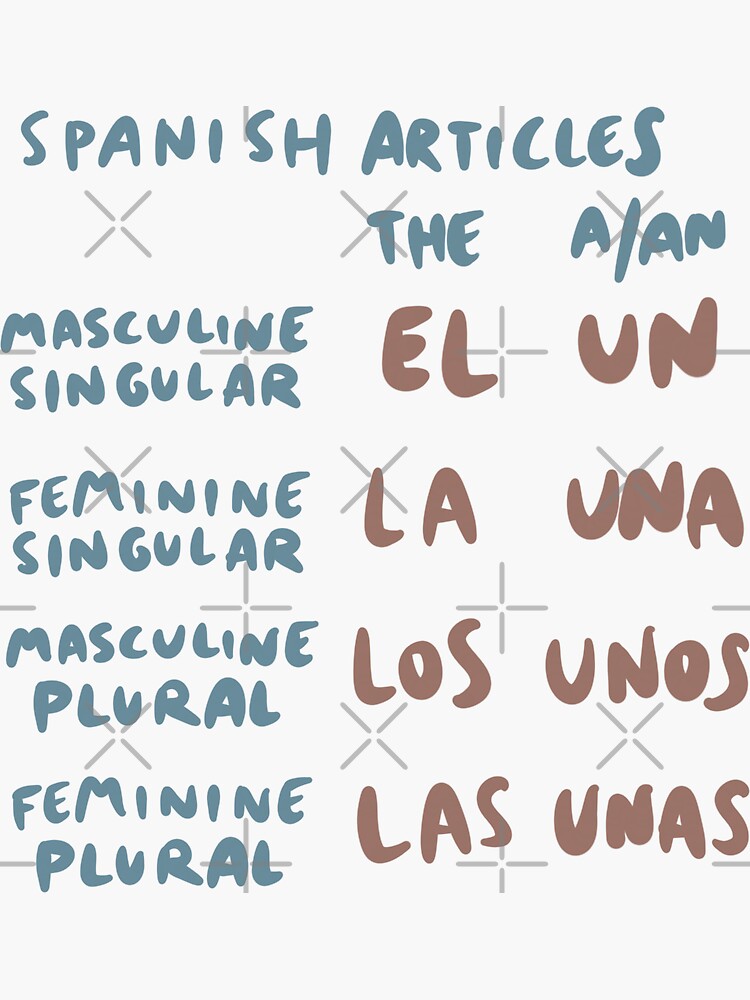 "Spanish Grammar (Articles)" Sticker for Sale by isstgeschichte | Redbubble