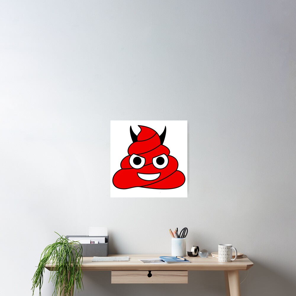 "Devil Poop Emoji" Poster for Sale by JohnChocolate | Redbubble
