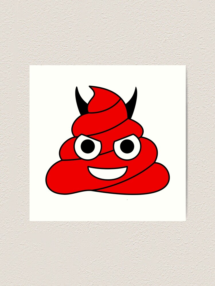 "Devil Poop Emoji" Art Print by JohnChocolate | Redbubble