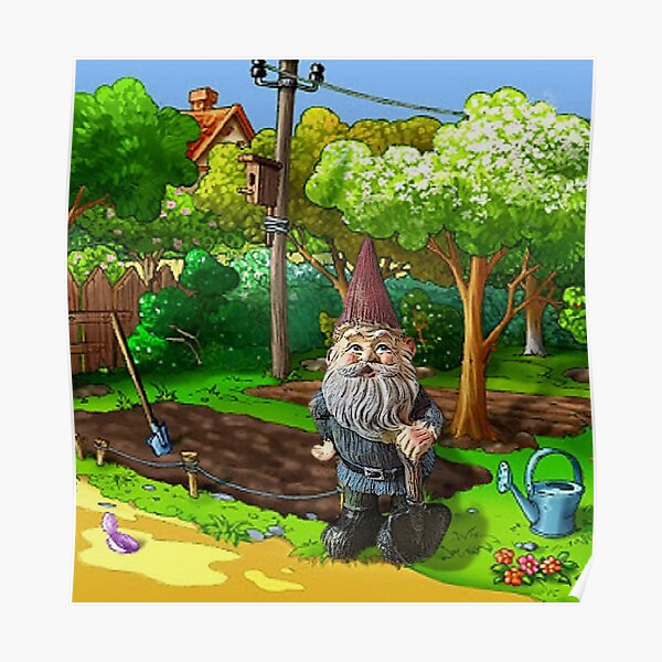 "Garden Gnome" Poster for Sale by FantasySkyArt | Redbubble