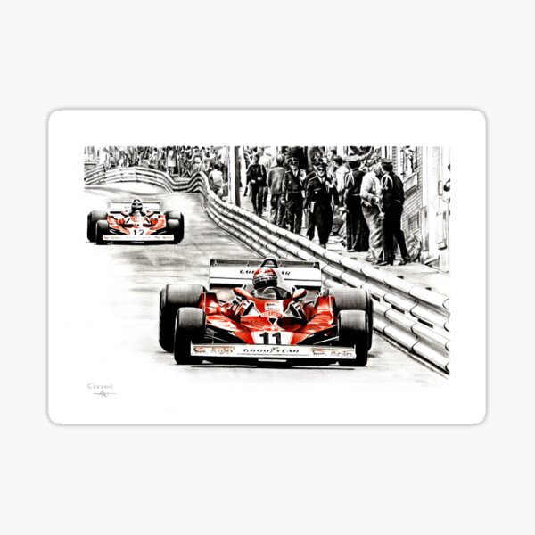 "Niki Lauda. Ferrari 312T2. Monaco" Sticker for Sale by oleynik | Redbubble