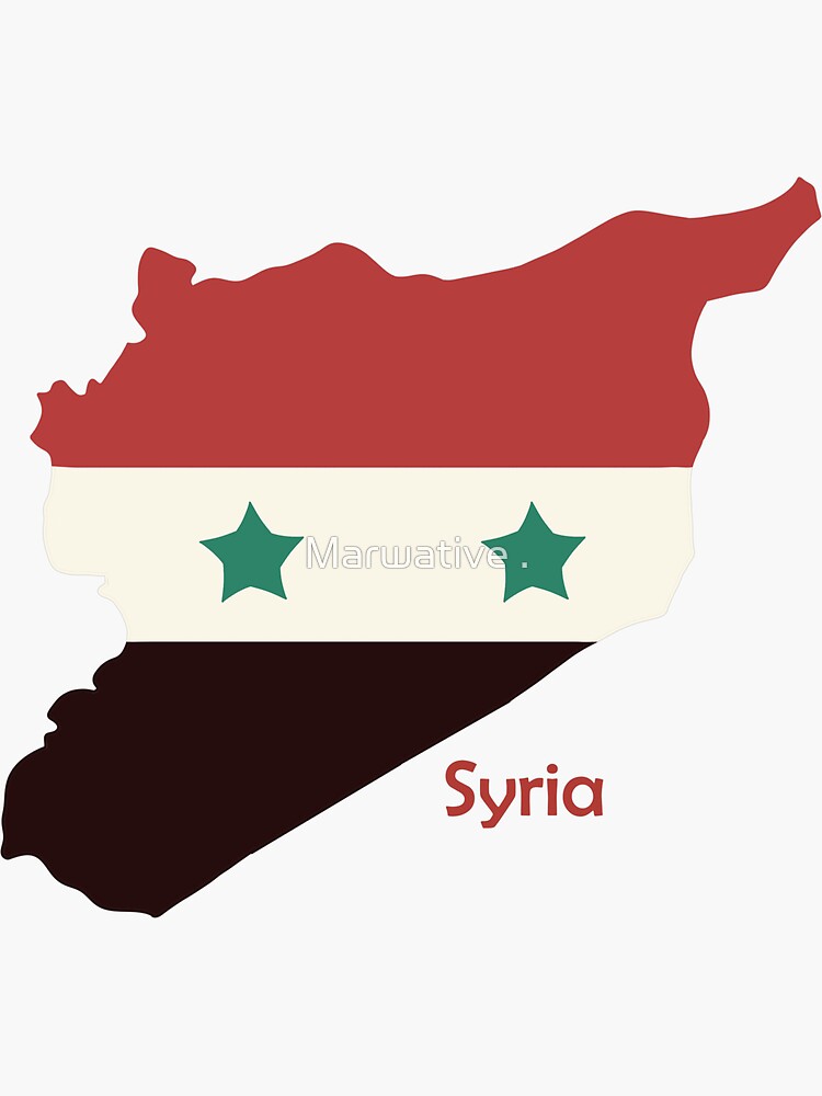"Syria flag and map" Sticker for Sale by Marwative . | Redbubble