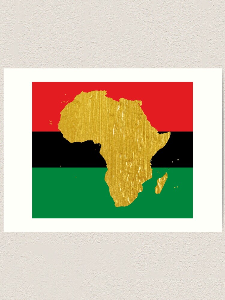 "Gold African Symbol of Africa - Golden Pan African Flag" Art Print for ...