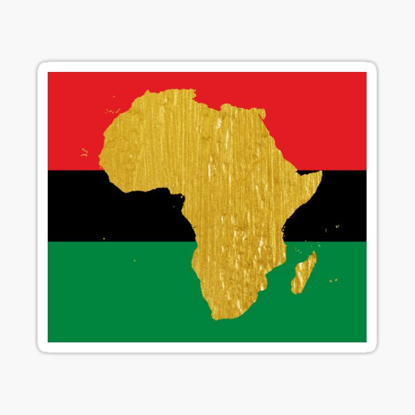 "Gold African Symbol of Africa - Golden Pan African Flag" Sticker by ...