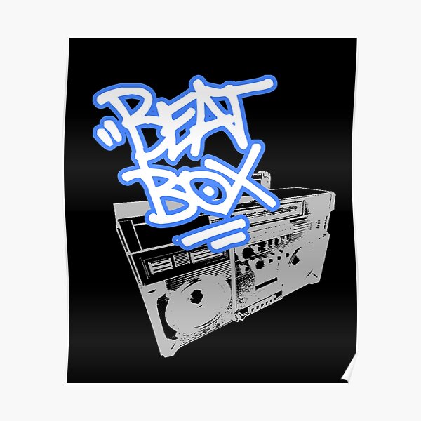 "80s retro beat box graffiti with old hip hop boombox" Poster by ...