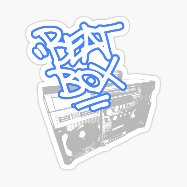 "80s retro beat box graffiti with old hip hop boombox" Sticker for Sale ...