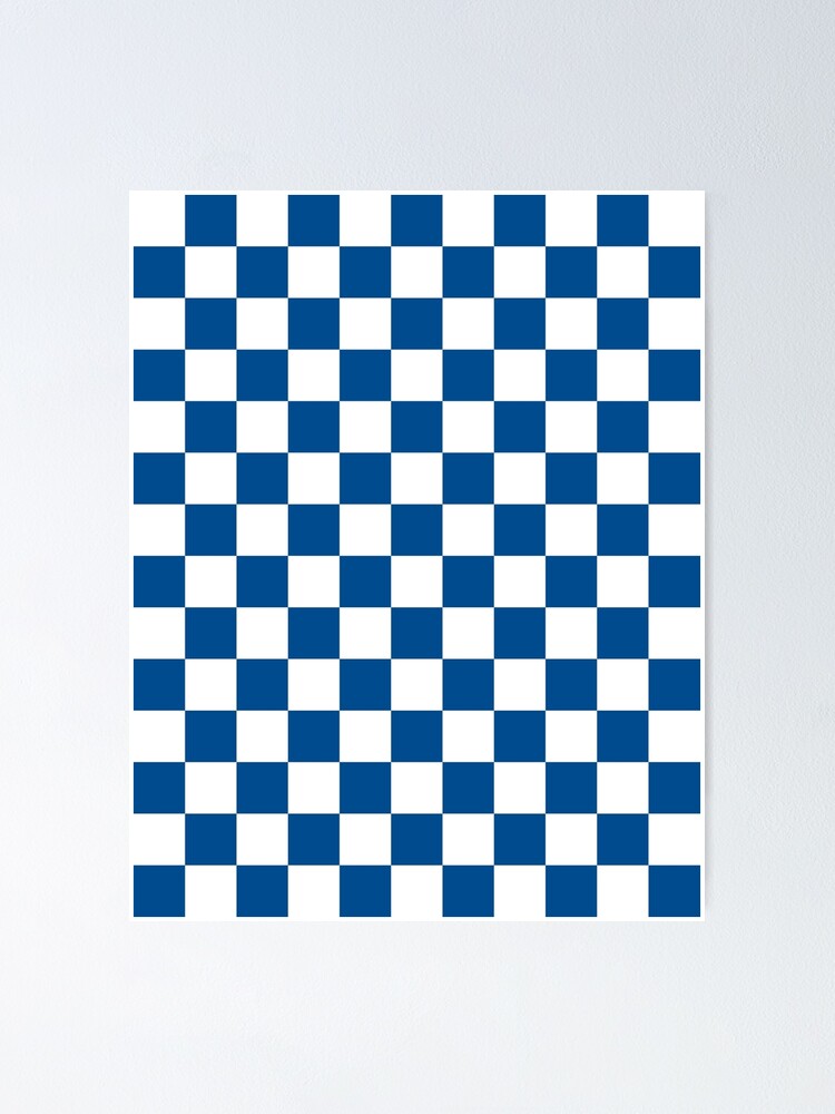 "Deep Blue + White Checkerboard" Poster for Sale by ravcnclaw | Redbubble