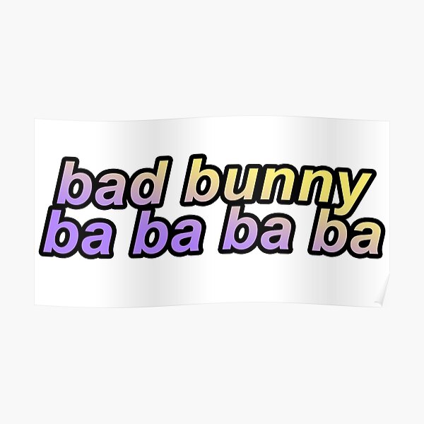 "bad bunny ba ba ba ba – purple/yellow" Poster for Sale by dalvago ...