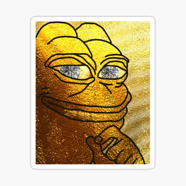 "Rare Gold Diamond Pepe" Sticker for Sale by DioBrandDough | Redbubble