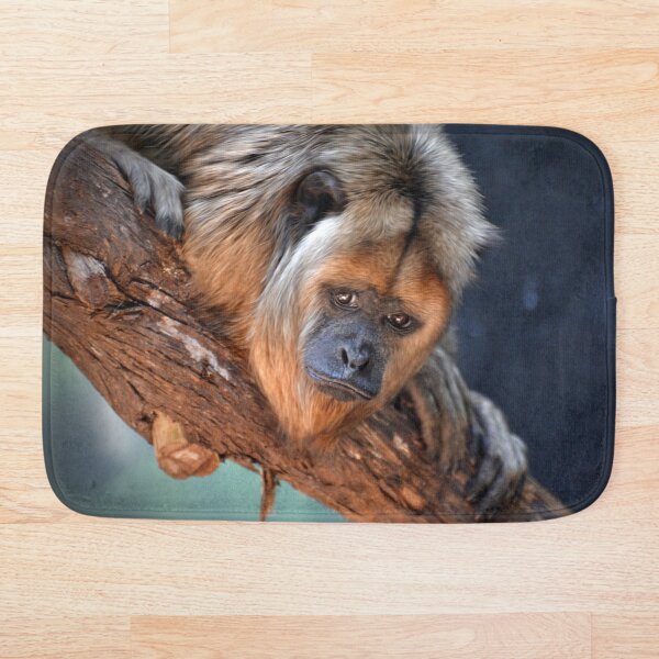 "Black and Gold Howler Monkey" Bath Mat by venny | Redbubble