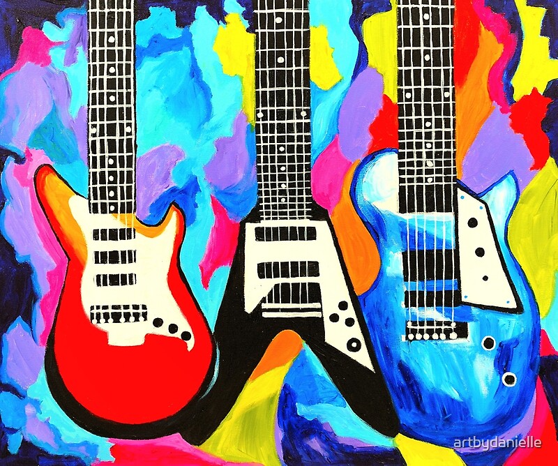 "Fancy Guitars" by artbydanielle | Redbubble