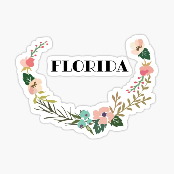 "florida! " Sticker for Sale by MaggieOld | Redbubble