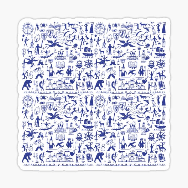 "Wizard and Witch Pattern | Magic Sorcery Conjuring" Sticker for Sale ...