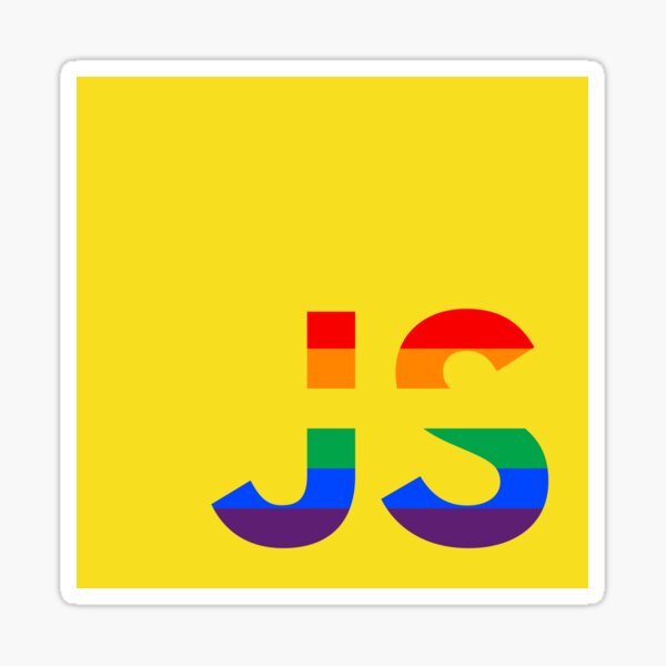 "Rainbow Pride Javascript JS Logo" Sticker for Sale by mariawhen ...