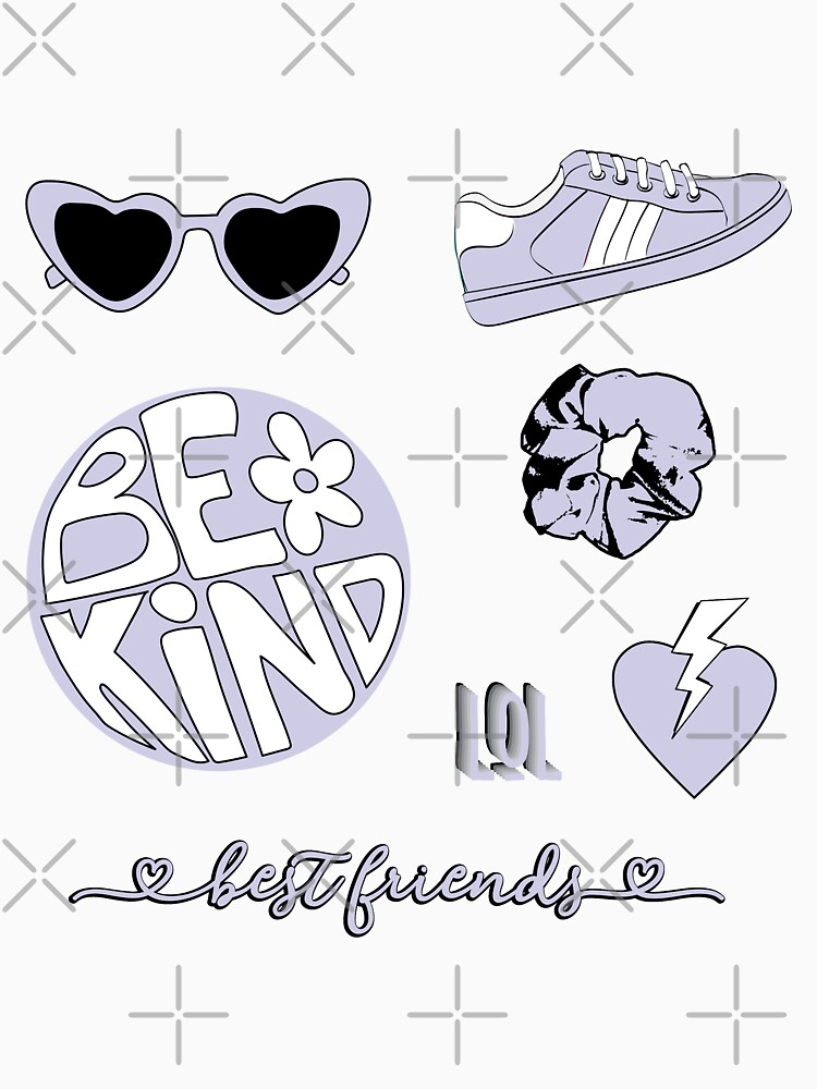 "Light Purple Be Kind Aesthetic Sticker Pack" T-shirt by The-Goods ...