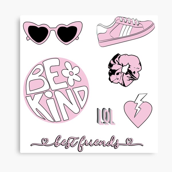 "Pink Be Kind Aesthetic Sticker Pack" Canvas Print for Sale by The ...