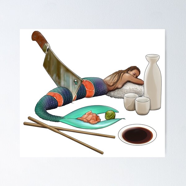 "Mermaid Sushi " Poster for Sale by Kdogg86 | Redbubble