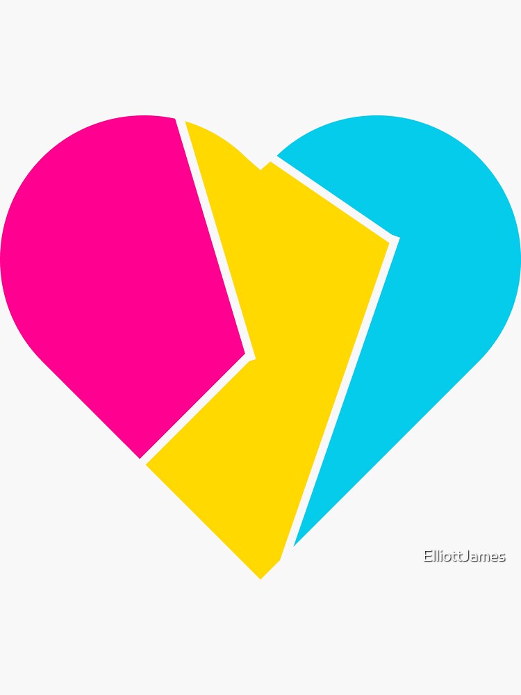 "Pan Pride Flag Heart" Sticker for Sale by ElliottJames | Redbubble