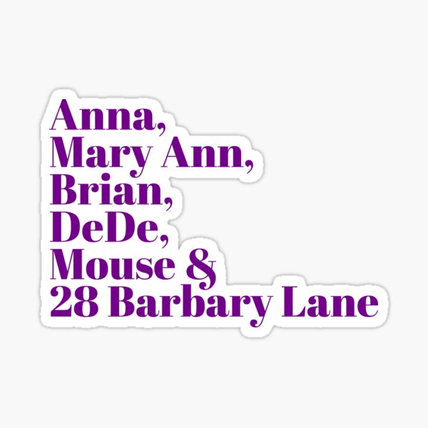 "Anna, Mary Ann, Brian, DeDe, Mouse & 28 Barbary Lane Names - Tales of ...