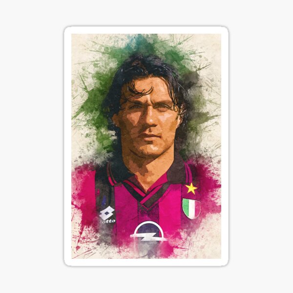"Paolo Maldini Portrait" Sticker by Naumovski | Redbubble