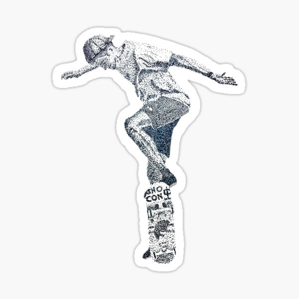 "Navy Stippling Skateboarder" Sticker for Sale by jessicaongc | Redbubble