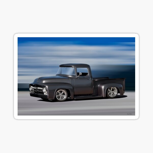 "1956 Ford F100 Stepside Pickup" Sticker by DaveKoontz | Redbubble