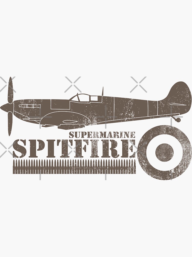 "RAF Battle of Britain Fighter - Spitfire (distressed)" Sticker for ...