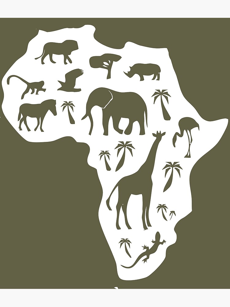 "AFRICA MAP WILDLIFE" Poster by ReignGFX | Redbubble