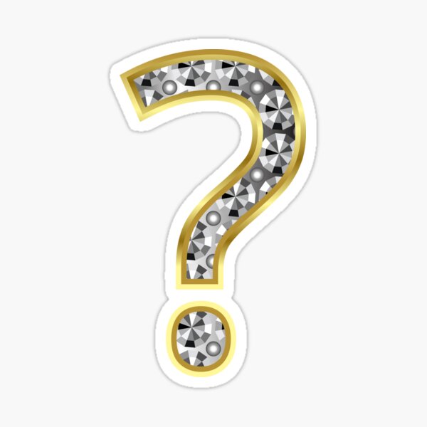 "Letter question mark Shiny crystal Gold Alphabet Capital ?" Sticker by ...