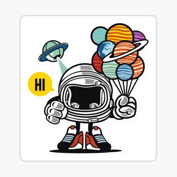 "Planets Helium Astronut" Sticker by ChicTea | Redbubble