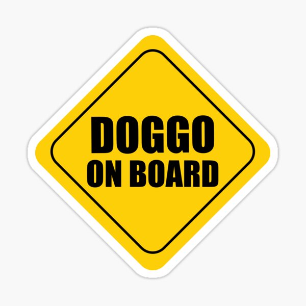 "Doggo on Board" Sticker for Sale by lindsayyt8 | Redbubble