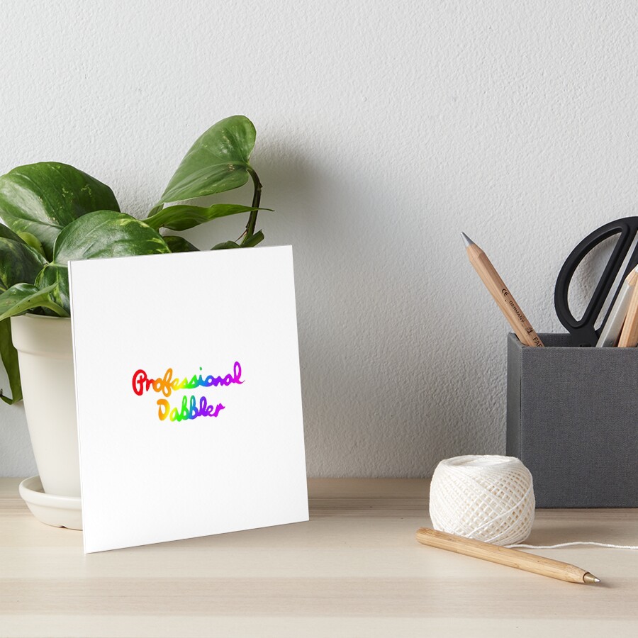 "Professional dabbler rainbow logo" Art Board Print by djkart | Redbubble