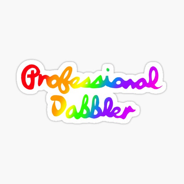 "Professional dabbler rainbow logo" Sticker by djkart | Redbubble